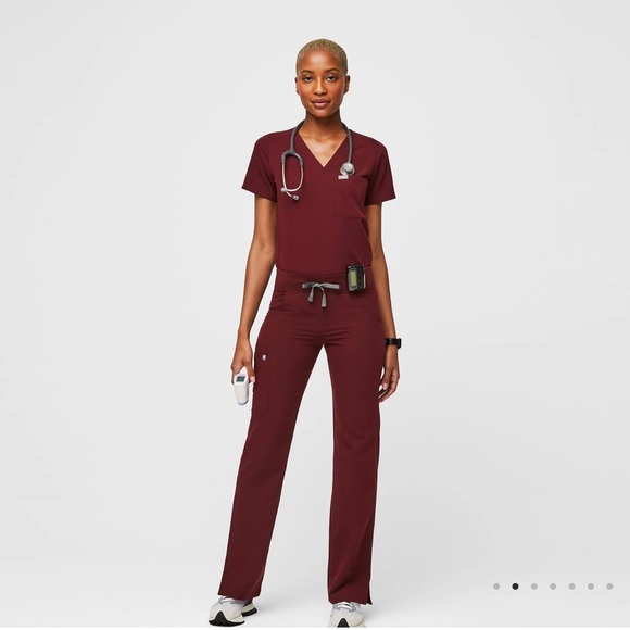 Figs | Dresses | Figs Scrub Burgundy Casma Top With Kade Pants | Poshmark